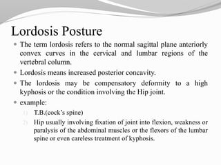 Postural deviations of spine by Dr. Nidhi | PPTX