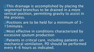 POSTURAL DRAINAGE-1.pptx.................. | PPT