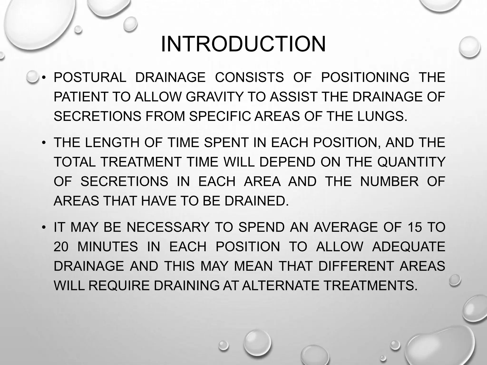 Postural drainage (PD) | PPTX