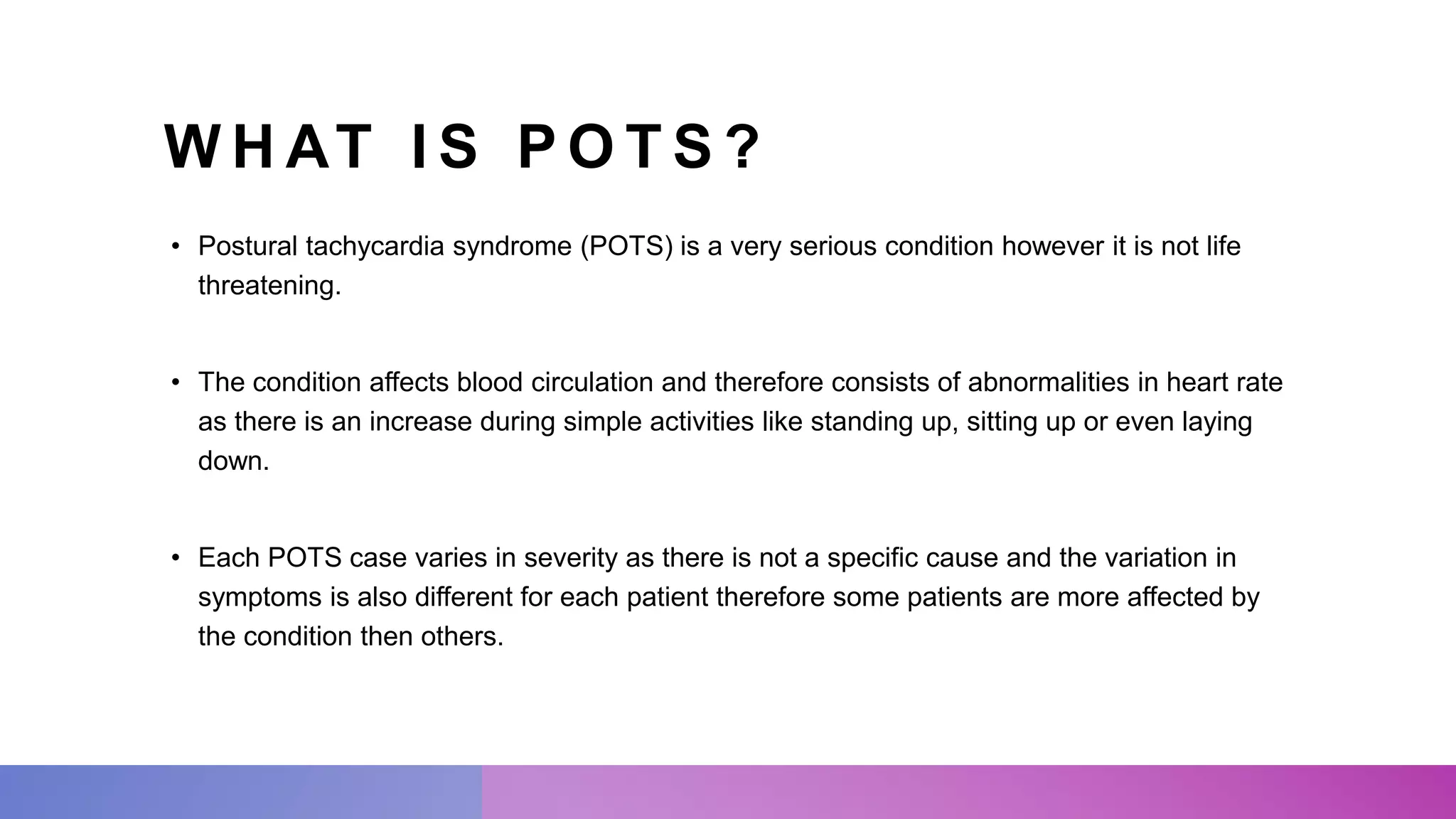 Postural tachycardia syndrome (pots) | PPTX