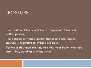 posture by ar Malik for special population | PPTX