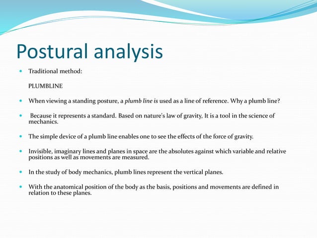 Posture Analysis In Biomechanics | PPTX