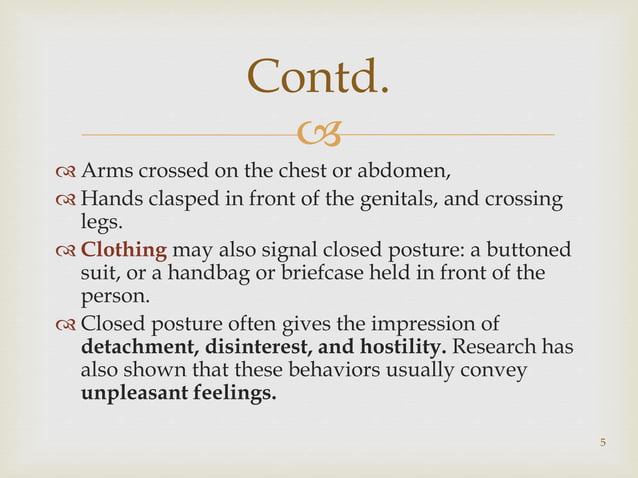 Interpreting Body Language - Posture Behavior | PPTX