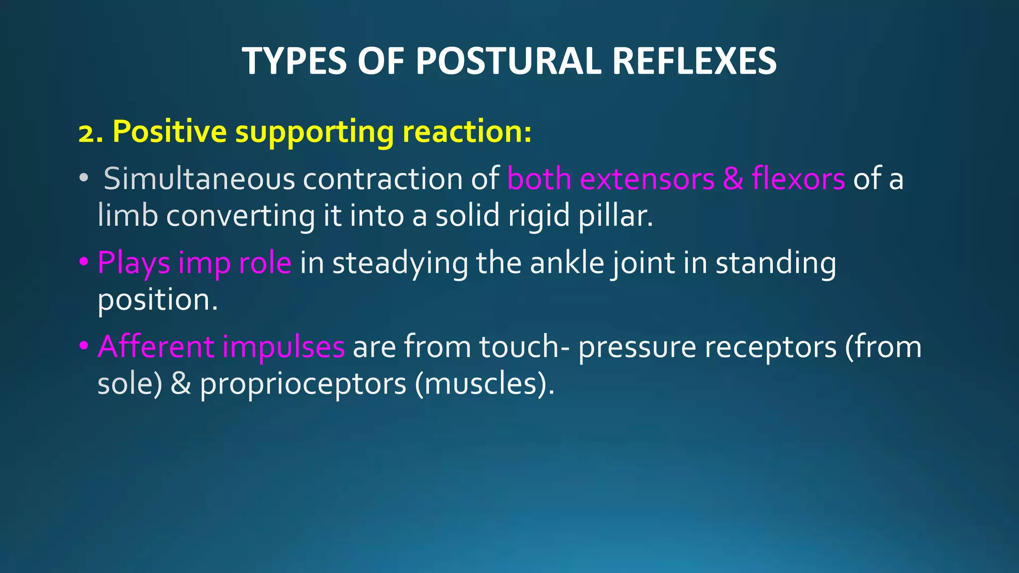 Postural reflexes Physiology | PPTX
