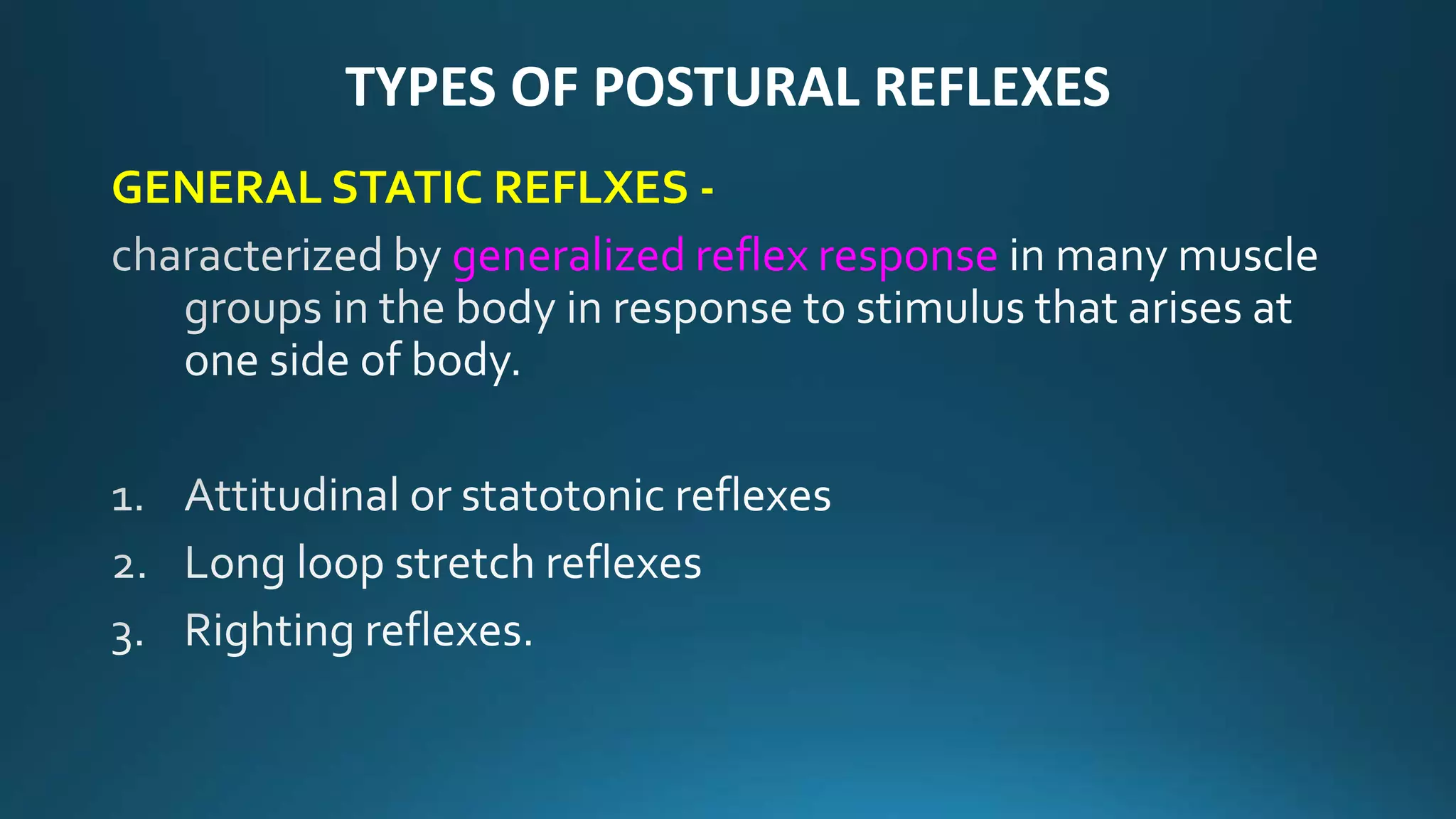 Postural reflexes Physiology | PPTX