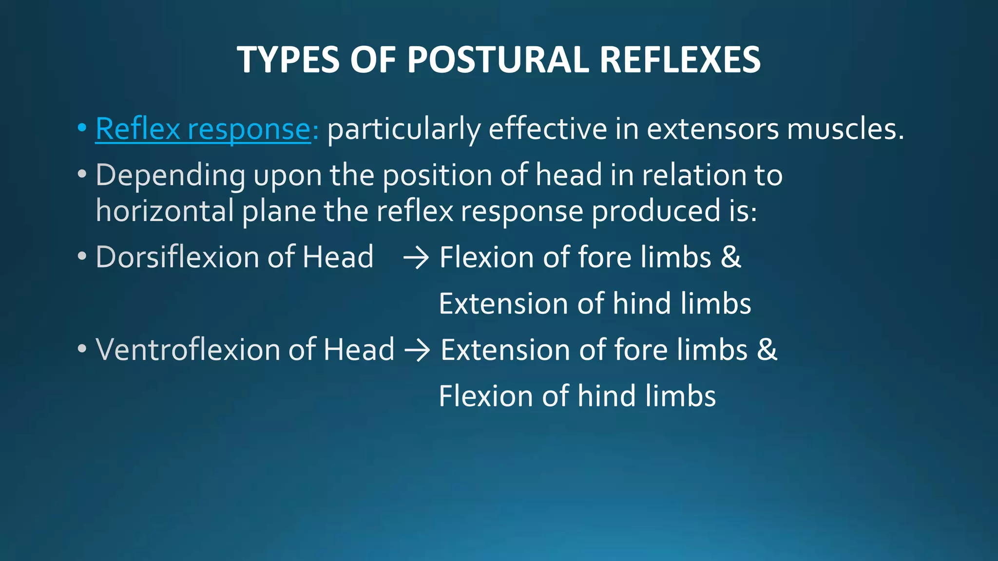 Postural reflexes Physiology | PPTX