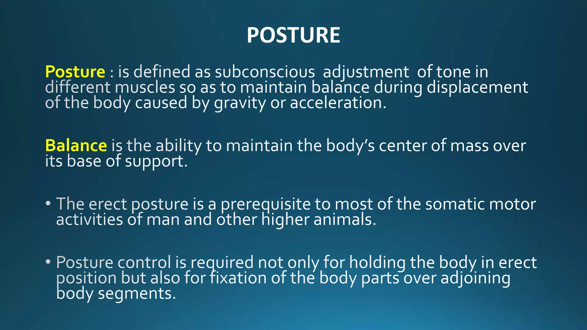 Postural reflexes Physiology | PPTX