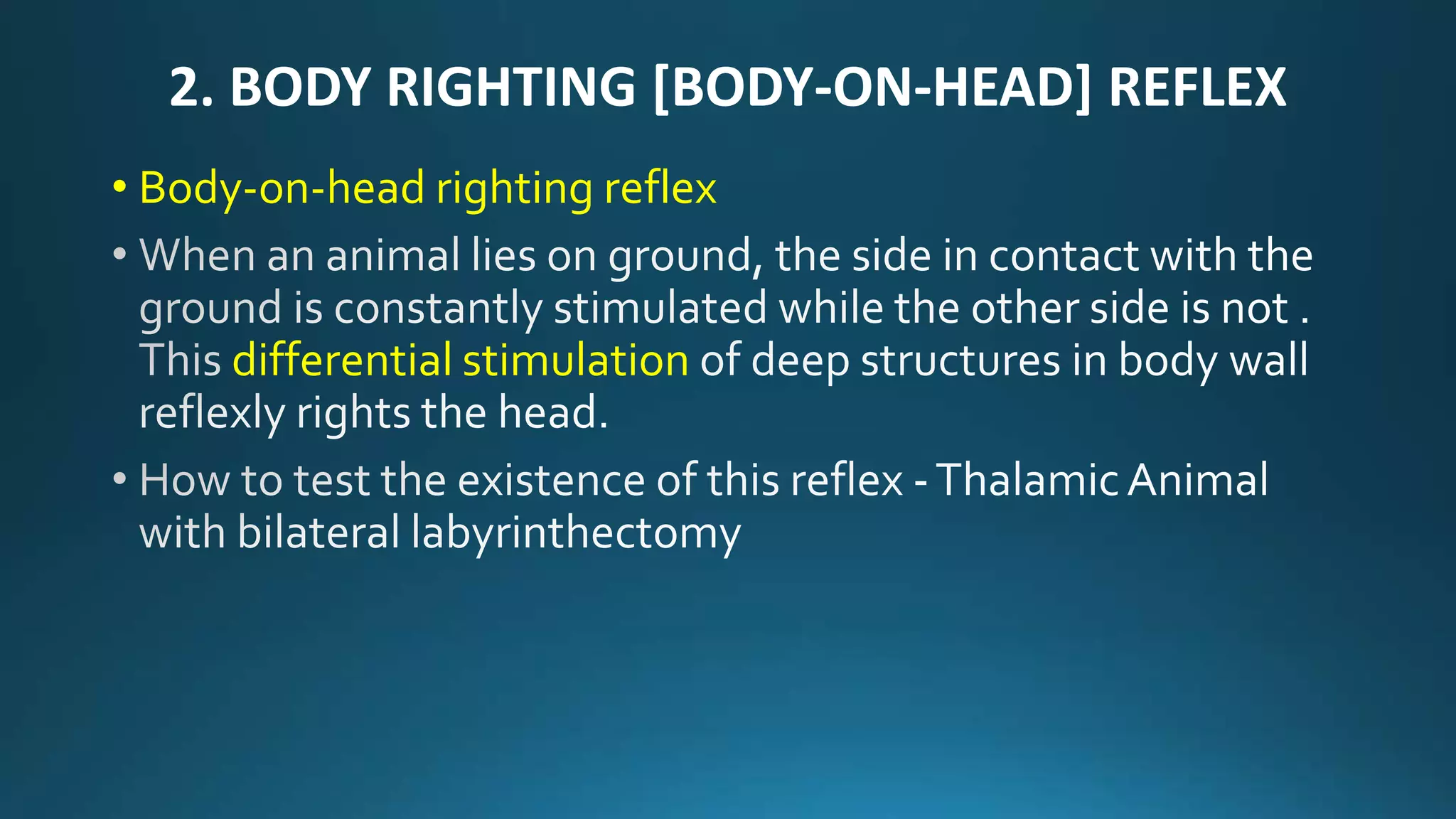 Postural reflexes Physiology | PPTX