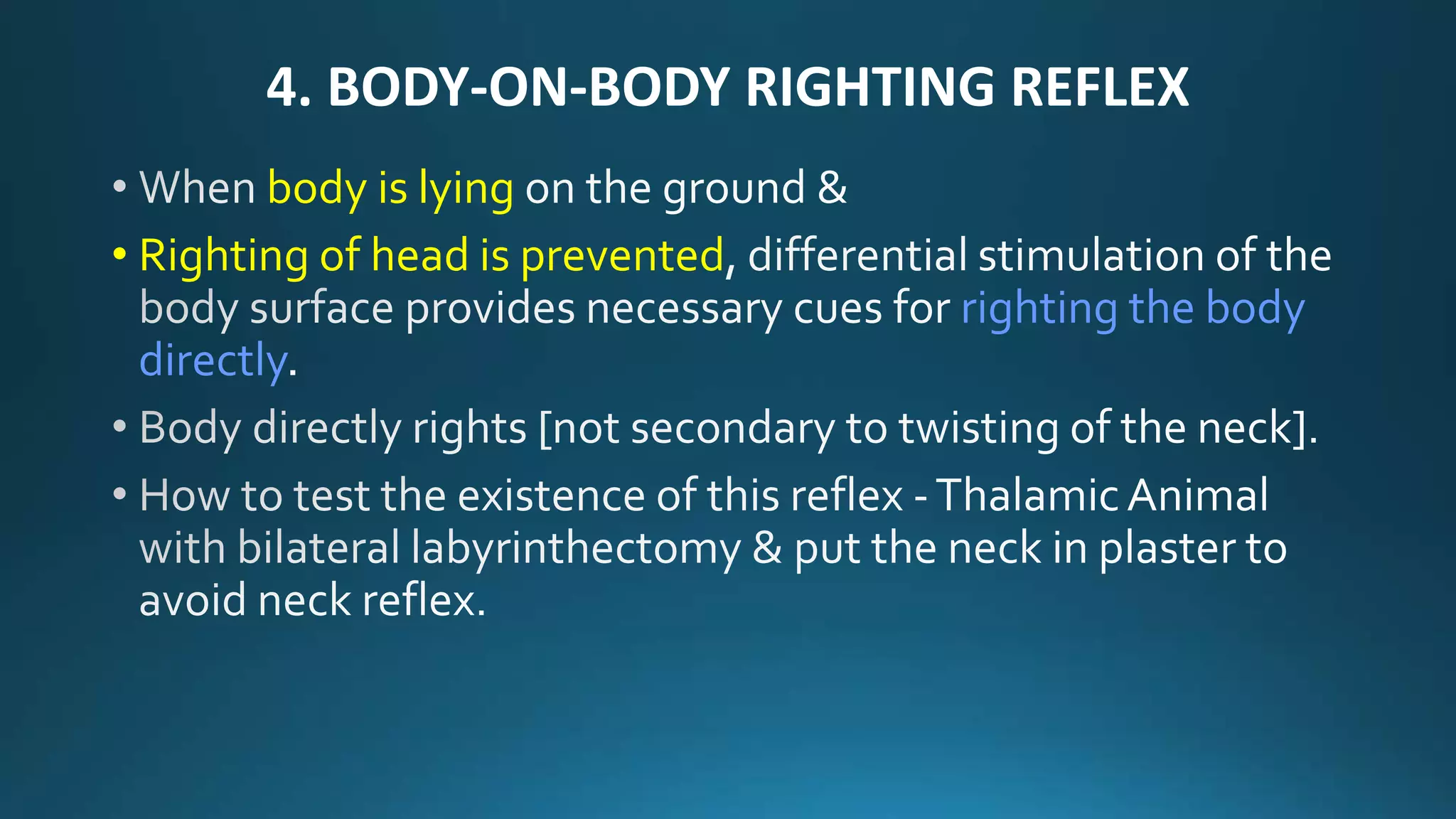 Postural reflexes Physiology | PPTX