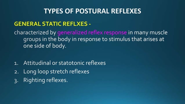 Postural reflexes Physiology | PPTX