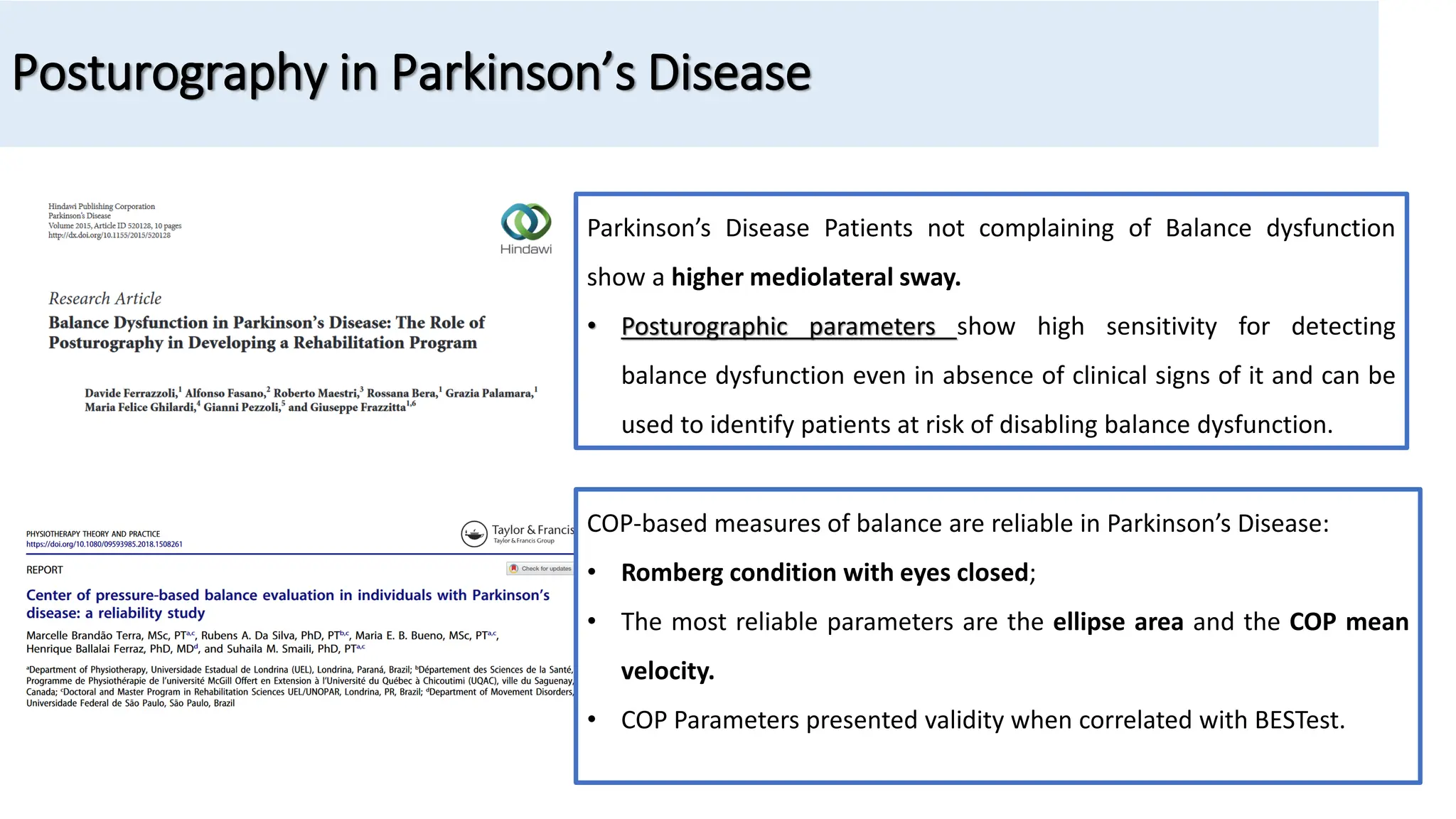 Posturography in Neurological Disorders - How to assess and treat ...