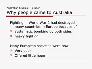 Postwar Migration Feb 9 2009 | PPT
