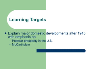 Postwar Prosperity | PPT