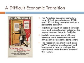 Post WWI American Society & Economy | PPT