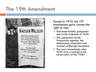 Post WWI American Society & Economy | PPT