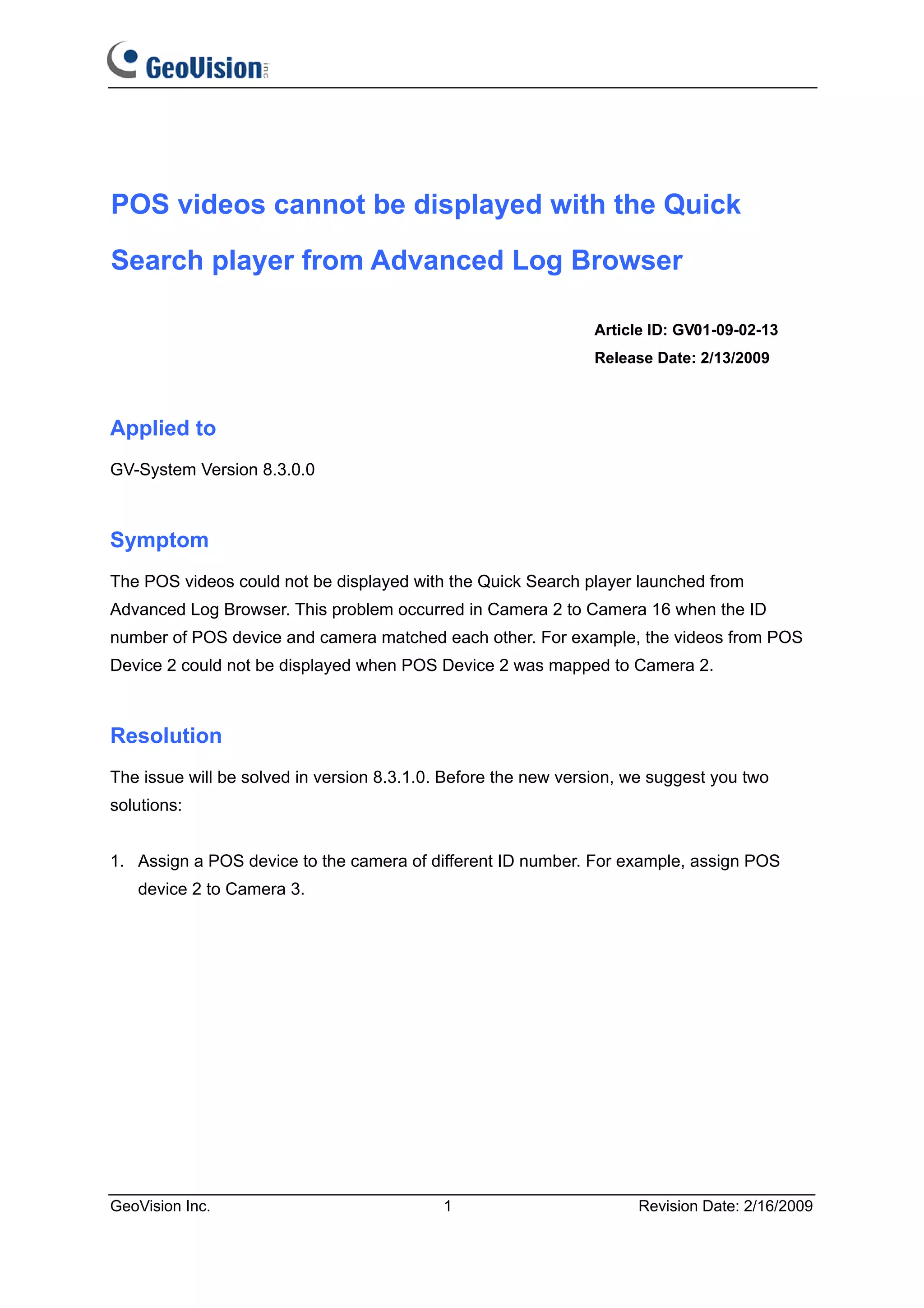 GeoVision : CCTV Solutions : POS Display for Player | PDF | Cameras and ...