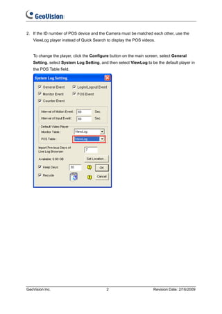 GeoVision : CCTV Solutions : POS Display for Player | PDF | Cameras and Camcorders | Consumer ...