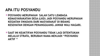 POSYANDU tranformasi layanan primer siklus hidup | PPTX