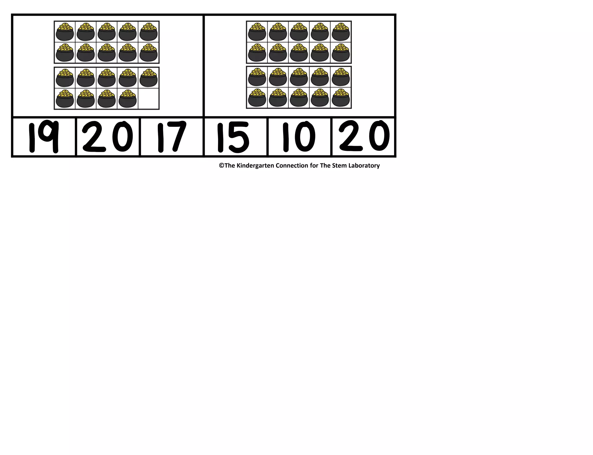 Tarjetas de contar calderos de monedas más de 10 | PDF