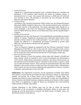 Potable Aqua In Uganda (Global Marketing) | PDF