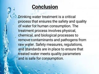 Treatment and safety of Drinking (potable) water | PDF