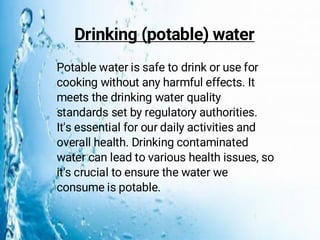 Treatment and safety of Drinking (potable) water | PDF