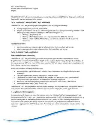 City of Winter Springs Potable Water System Technical Support August ...