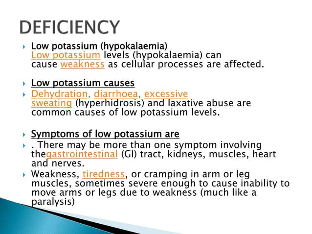 Potassium | PPTX | Digestive Disorders | Diseases and Conditions