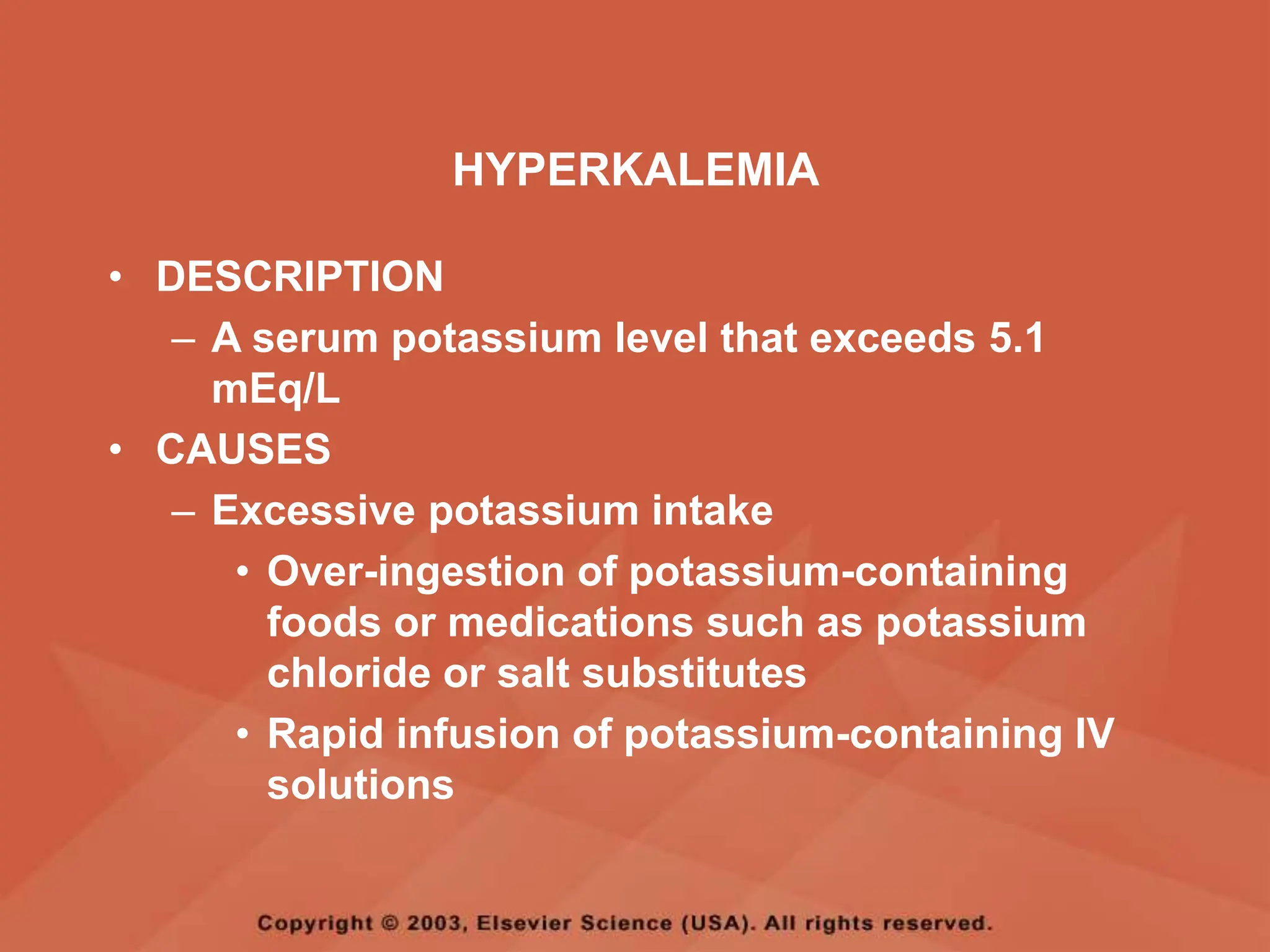 potassium and managment care plan intervencion diagnosis | PPT