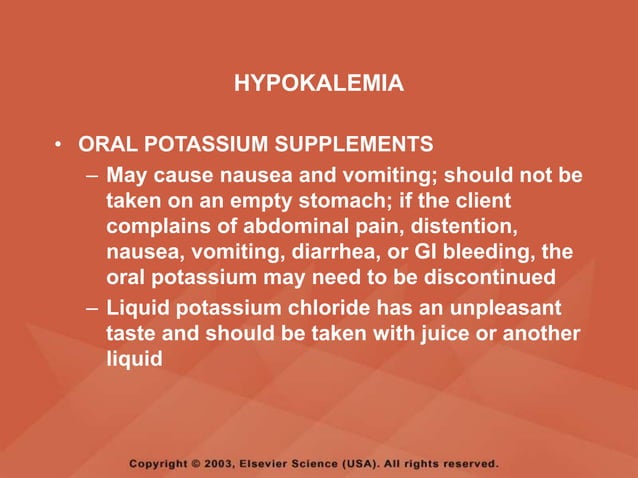 potassium and managment care plan intervencion diagnosis | PPT