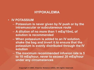 potassium and managment care plan intervencion diagnosis | PPT