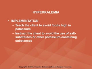 potassium and managment care plan intervencion diagnosis | PPT