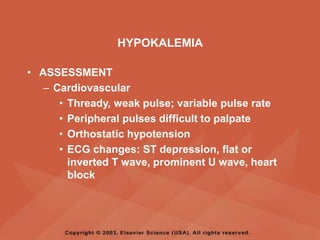 potassium and managment care plan intervencion diagnosis | PPT