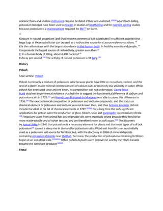 Potassium is one of the components in periodic table | DOCX