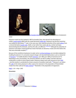 Potassium is one of the components in periodic table | PDF