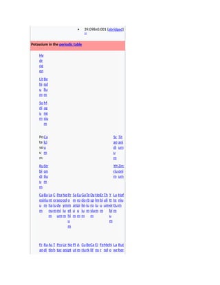 Potassium is one of the components in periodic table | PDF