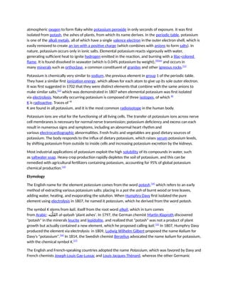 Potassium is one of the components in periodic table | PDF
