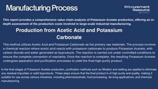 Potassium Acetate Manufacturing Plant Project Report | PDF