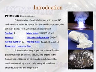 Potassium at a glance | PPTX