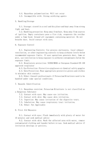 Potassium bitartrate msds | PDF