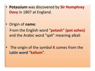 Potassium medical importance for medical students by Dr M Siva kumar ...