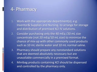 Potassium Chloride and Patient Safety | PPTX