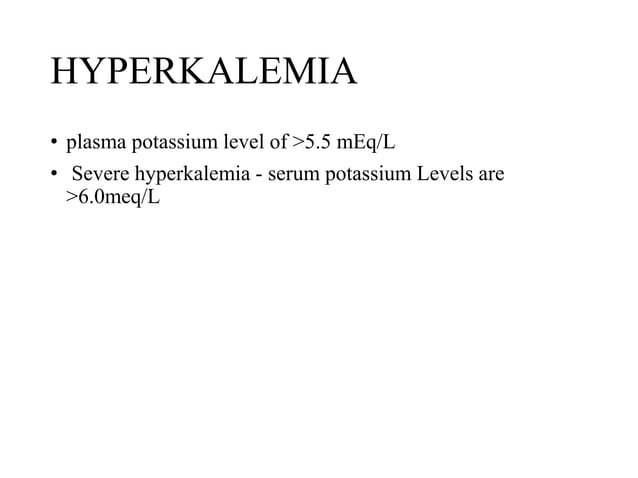 Potassium disorders-hypokalemia and hyperkalemia | PPTX | Blood Disorders | Diseases and Conditions