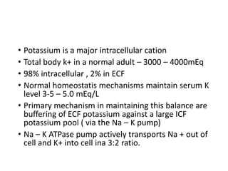 Potassium disorders-hypokalemia and hyperkalemia | PPTX