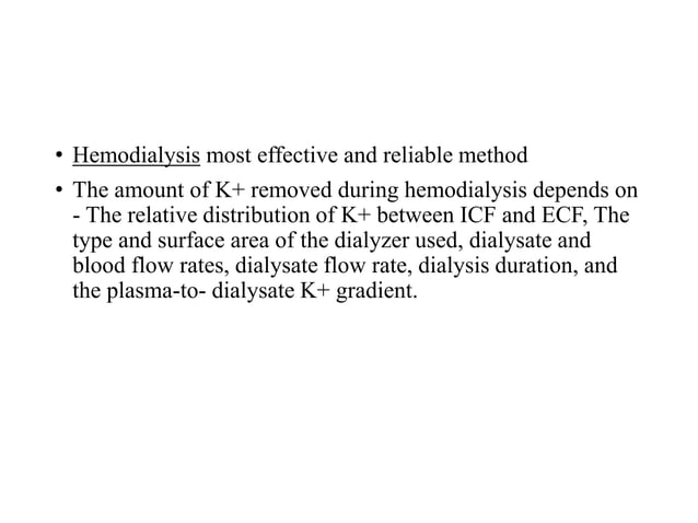 Potassium disorders-hypokalemia and hyperkalemia | PPTX | Blood ...