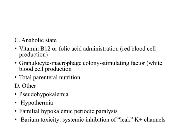 Potassium disorders-hypokalemia and hyperkalemia | PPTX | Blood ...