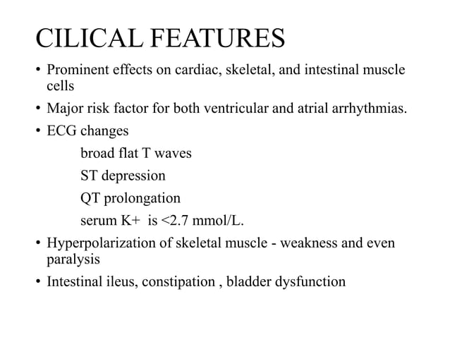 Potassium disorders-hypokalemia and hyperkalemia | PPTX | Blood ...