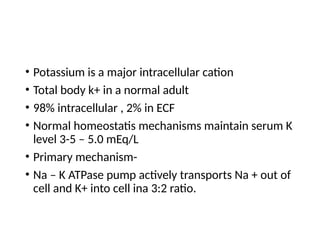 Pottasium disorders management and evaluation | PPTX