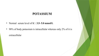Presentation About Potassium Imbalance with Causes,Management, Types | PPTX
