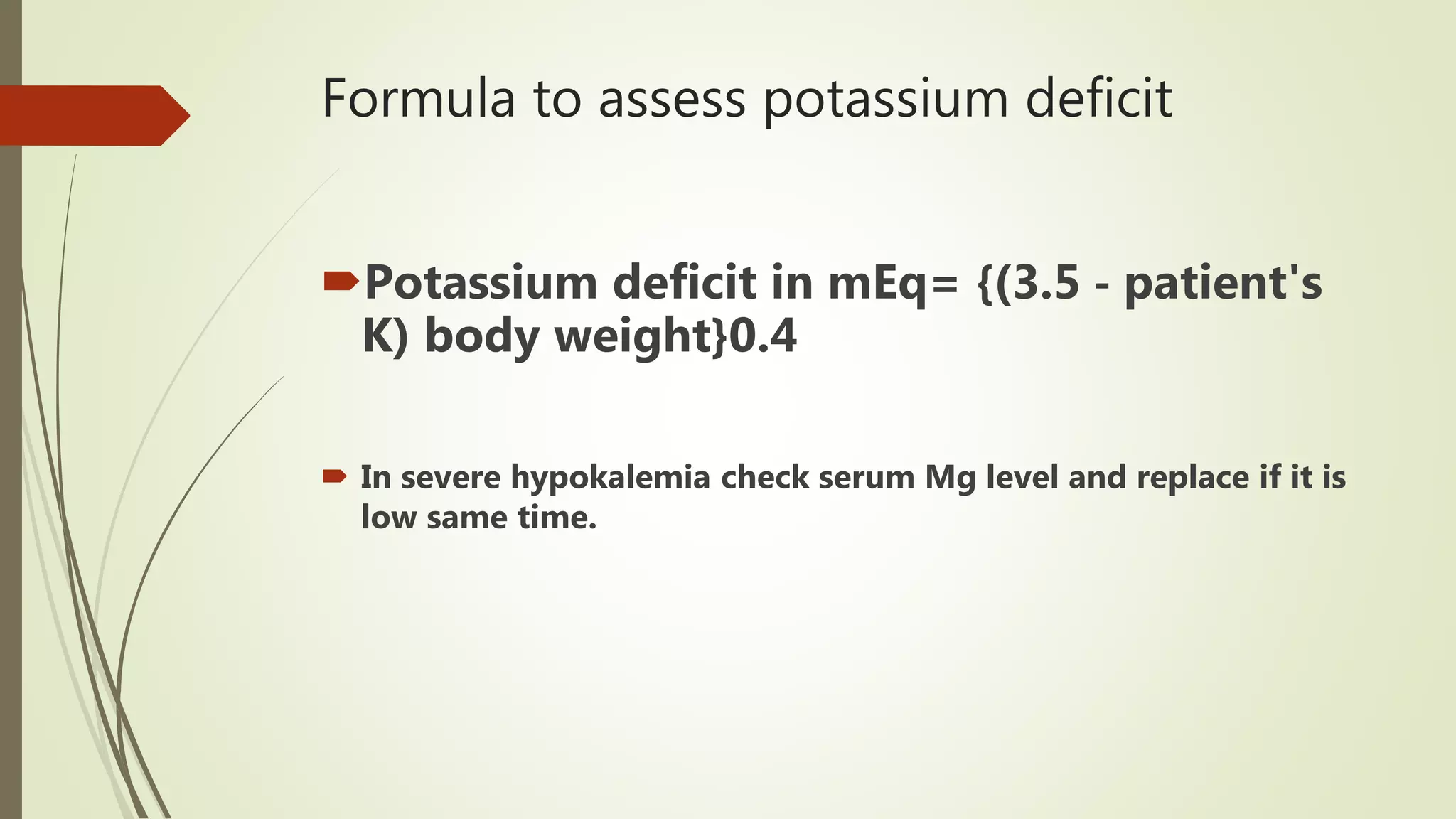 Potassium imbalance and management | PPTX